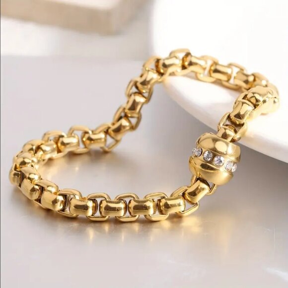 Jewelry | 8 Womens 14k Gold 2ct Diamond Bike Chain Bracelet 14 Karat Silver 2 Ct Jewelry | Poshmark